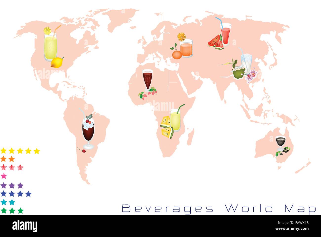 Beverages and Drinks, A Map of Various Kind of Soft Drink and Juice in ...