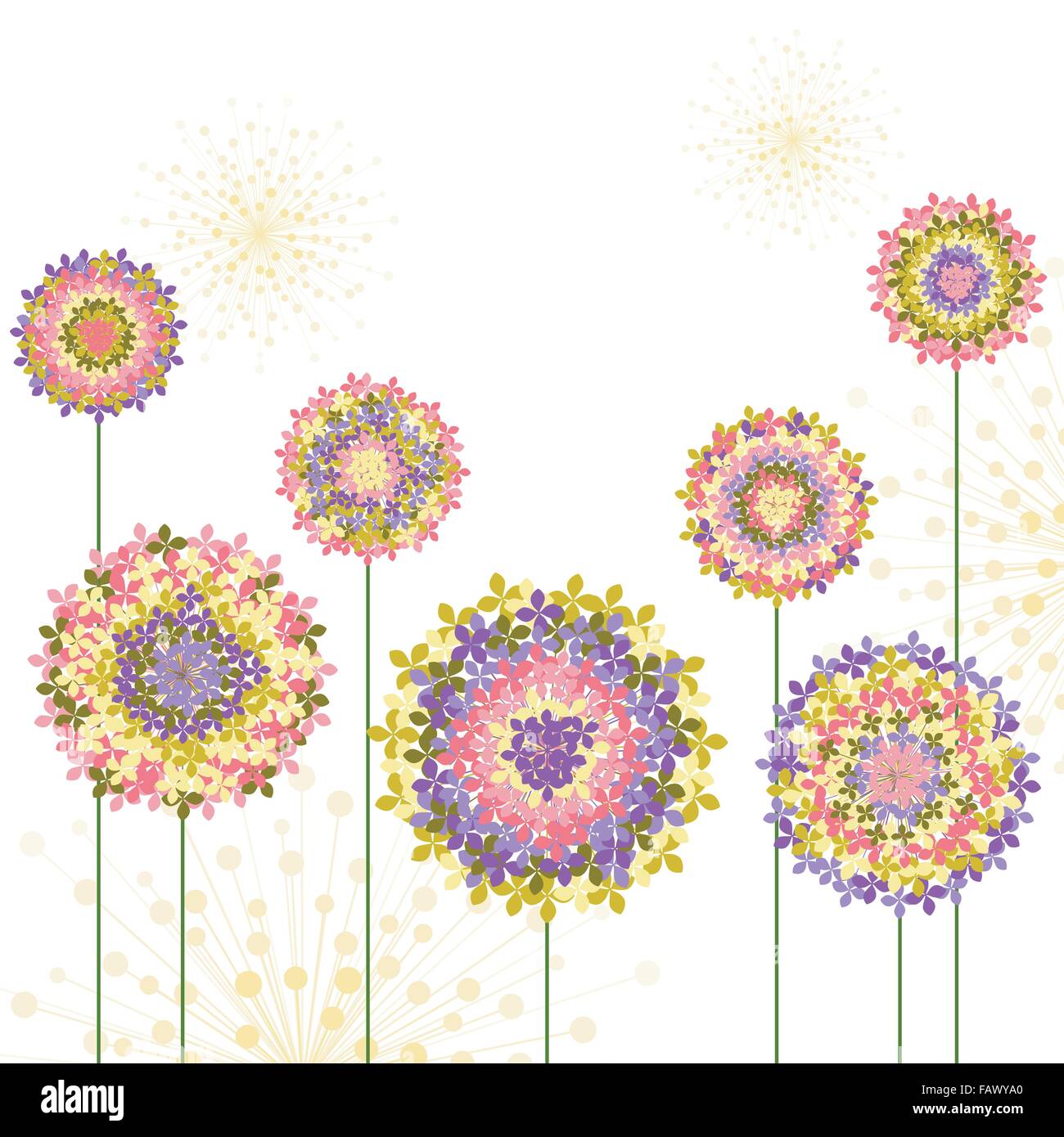 Springtime Colorful Hydrangea Flower Background Stock Vector Image ...