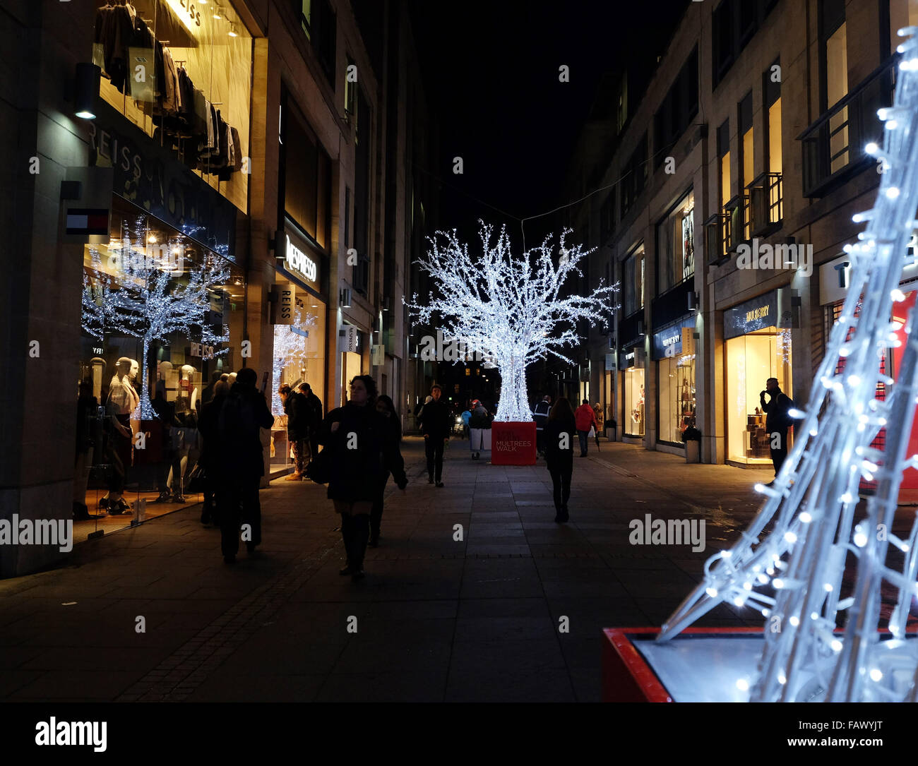 Christmas shoppers in Multrees Walk, Edinburgh Featuring: View Where ...