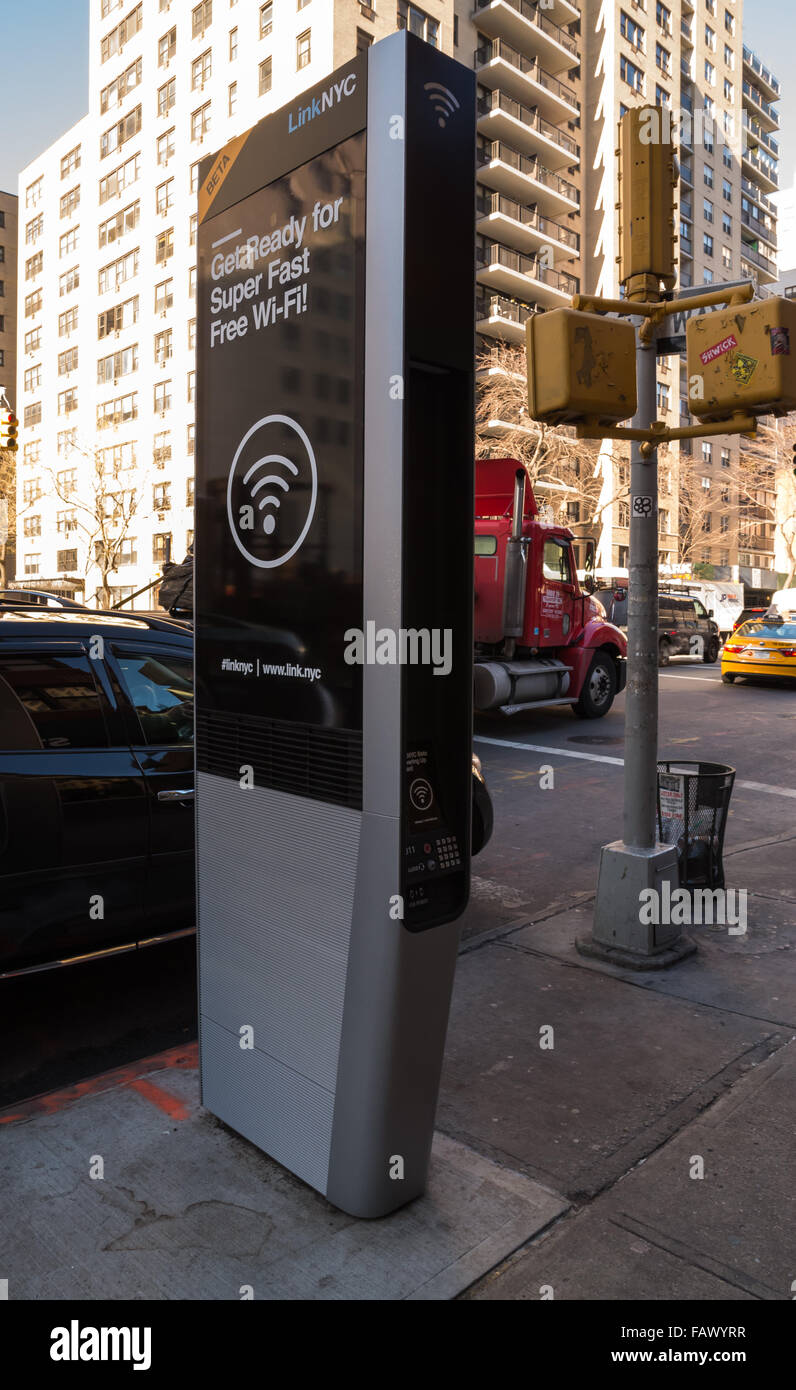 LinkNYC begins the rollout of 7500 kiosks which will replace the existing phone booths ...