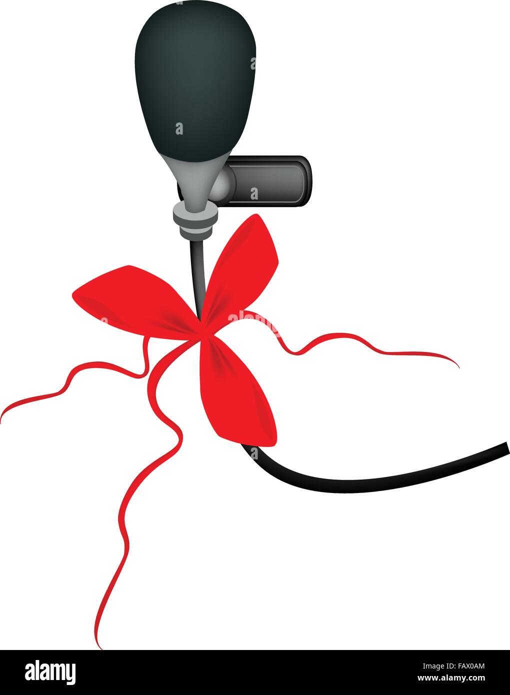 Wireless Microphone in Modern Style with Red Ribbon and Bow, A Perfect ...