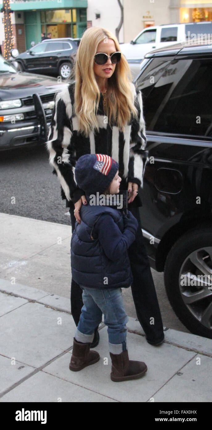Rachel Zoe takes her son Skyler shopping at Gap and a bookstore in ...