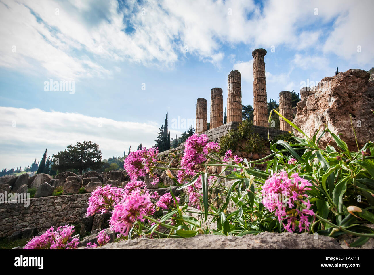 Temple of Apollo; Delphi, Greece Stock Photo - Alamy