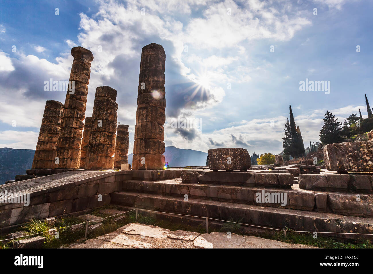 Temple of Apollo; Delphi, Greece Stock Photo - Alamy