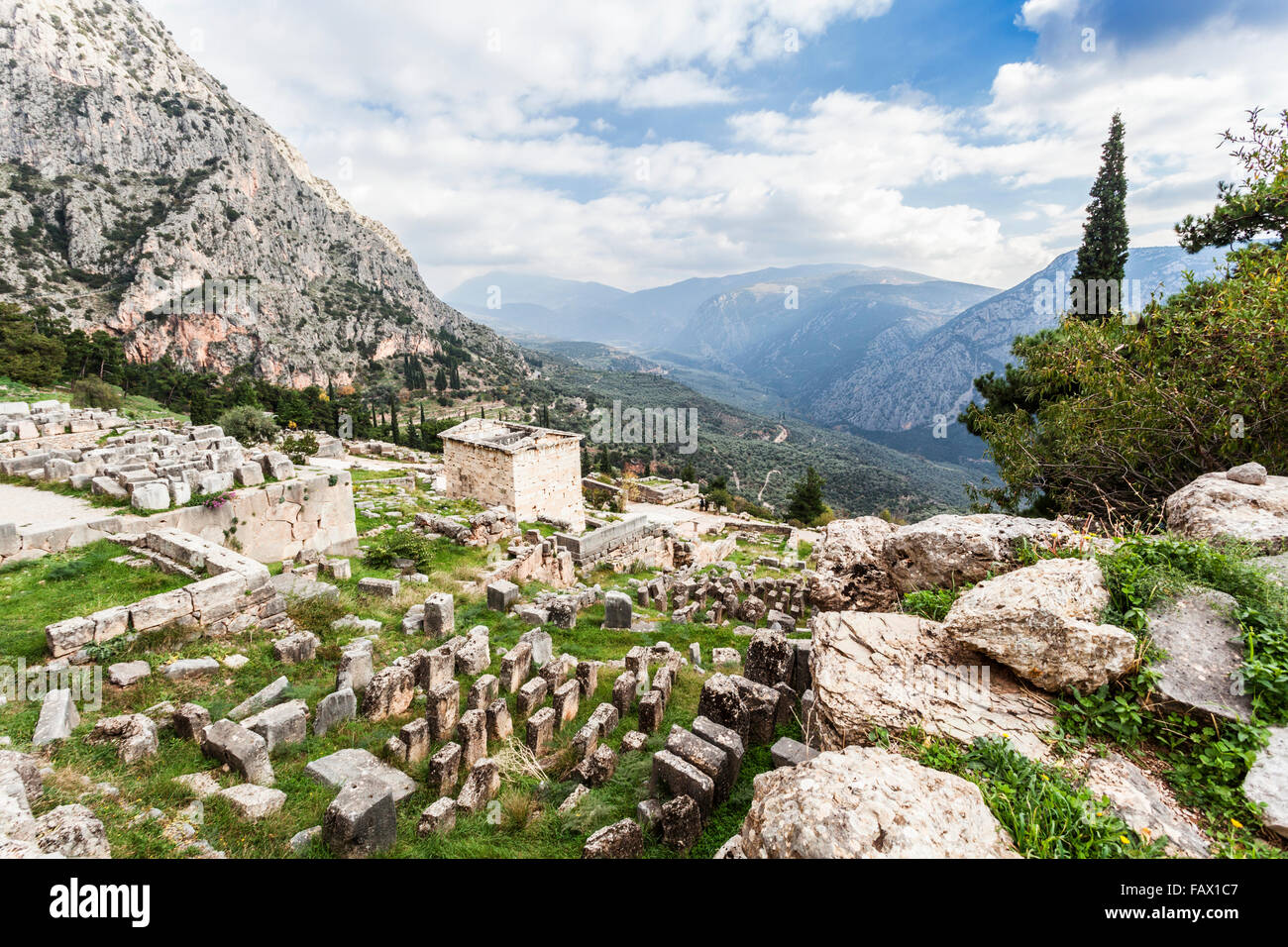 Treasury of Athenians; Delphi, Greece Stock Photo - Alamy