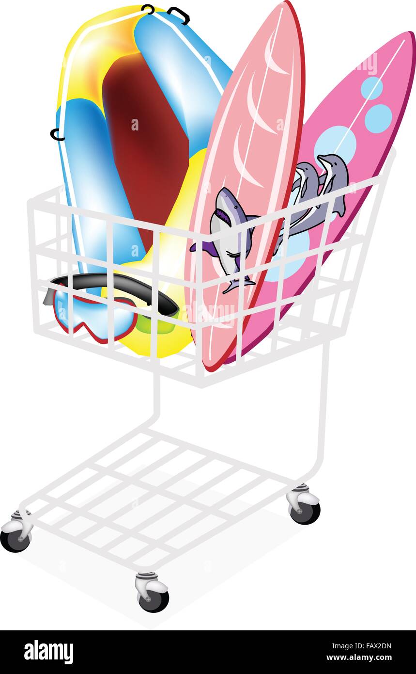A Shopping Cart Full with Inflatable Boat or Inflatable Raft ...
