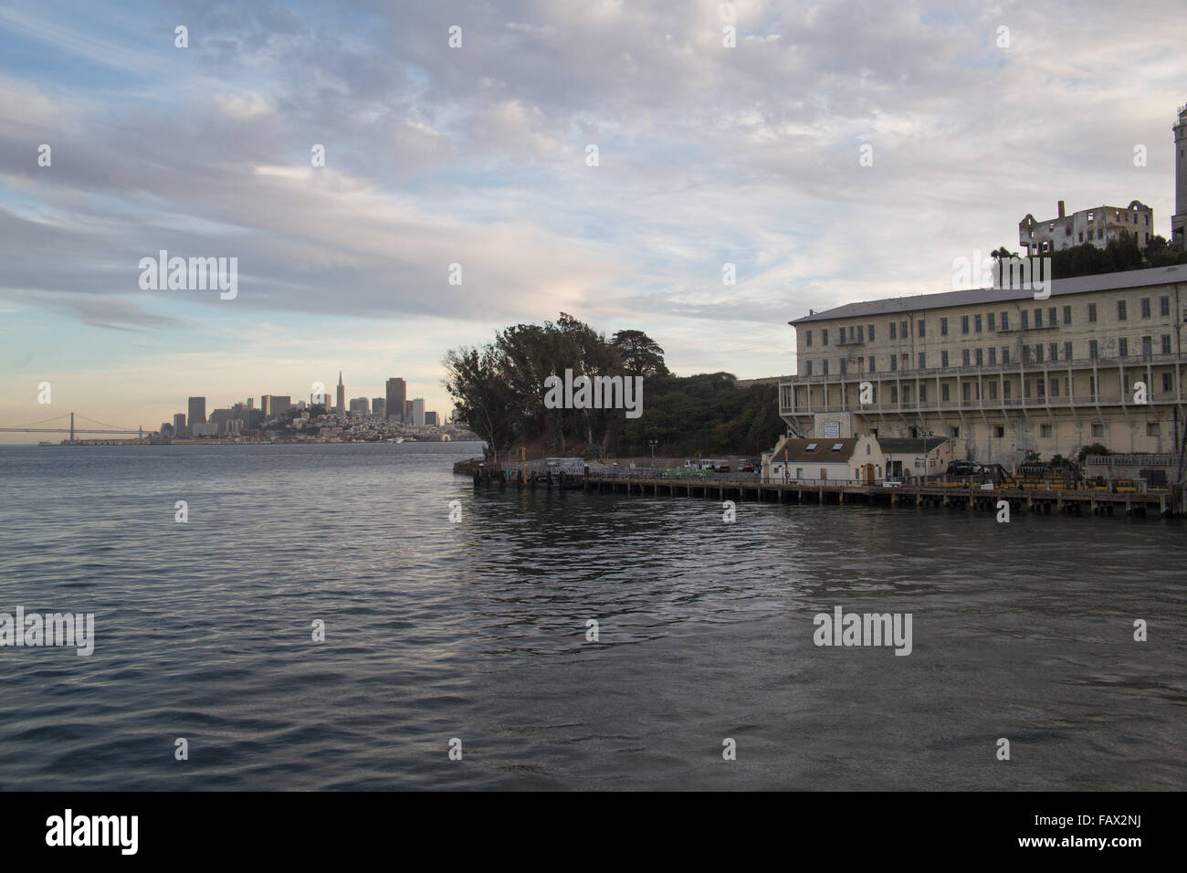 San Francisco and the Bay Bridge Alcatraz Island Stock Photo - Alamy