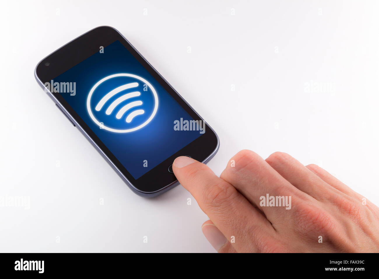 Data sent wirelessly from mobile phone Stock Photo - Alamy