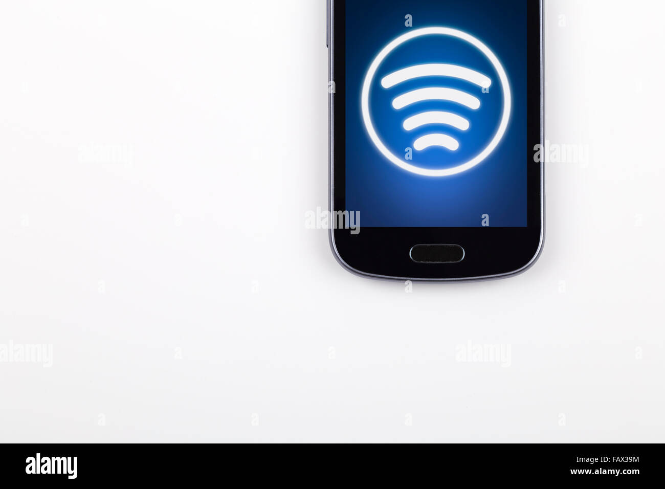 Sending data with mobile phone Stock Photo - Alamy