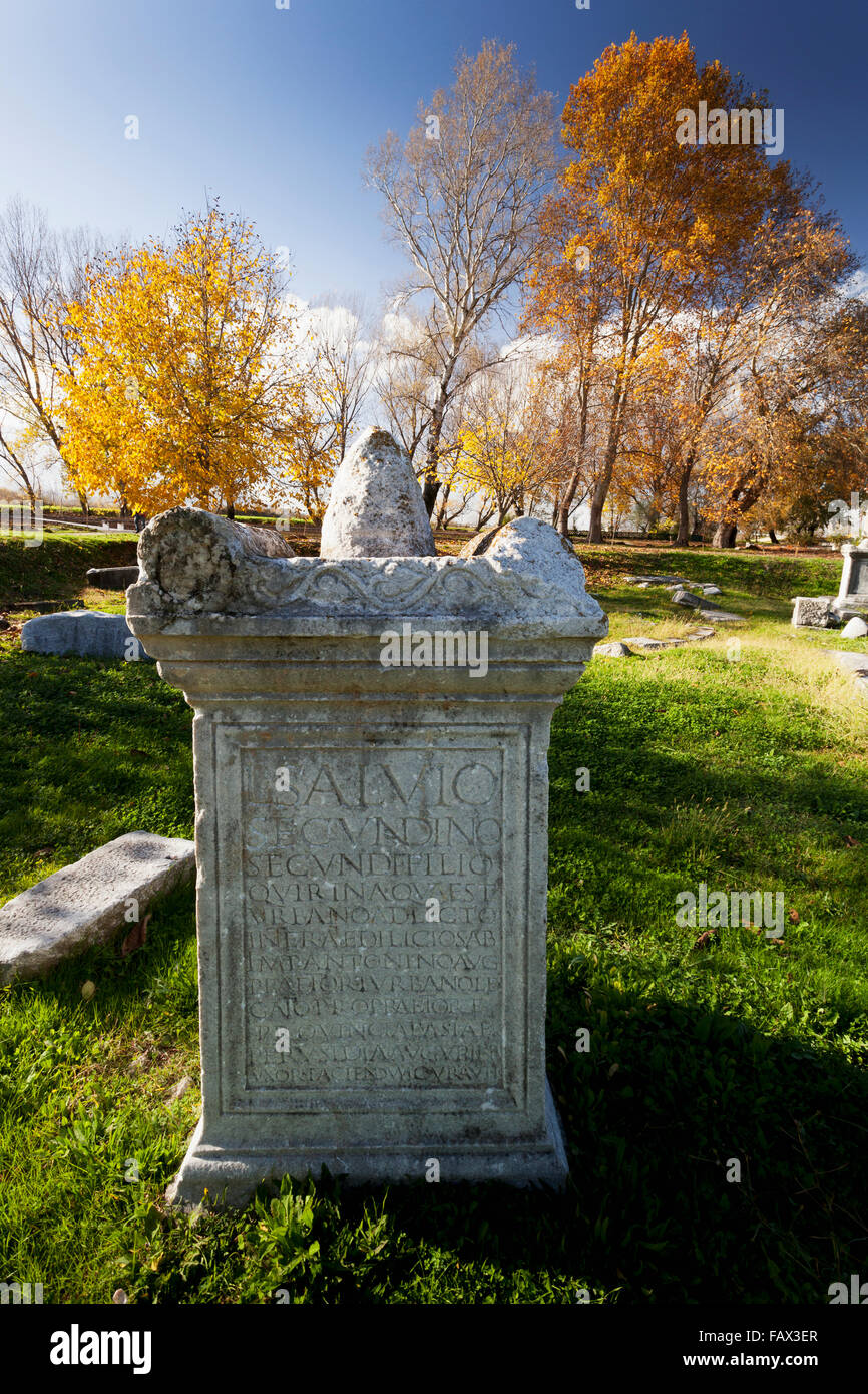 Stone tablet with greek writing; Philippi, Greece Stock Photo - Alamy