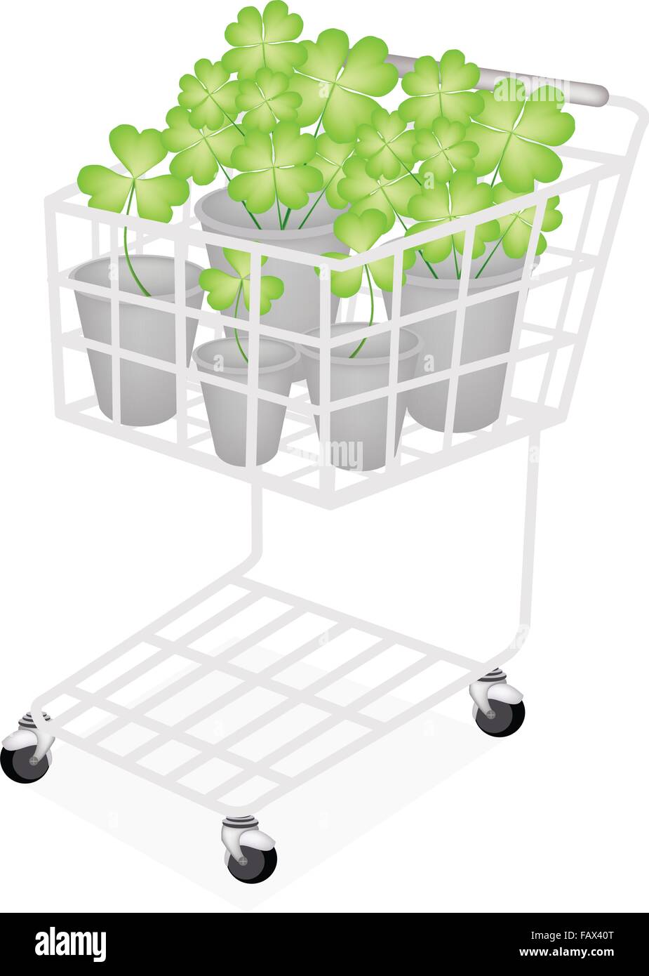 A Symbol of Love, A Shopping Cart Full with Fresh Four Leaf Clover ...