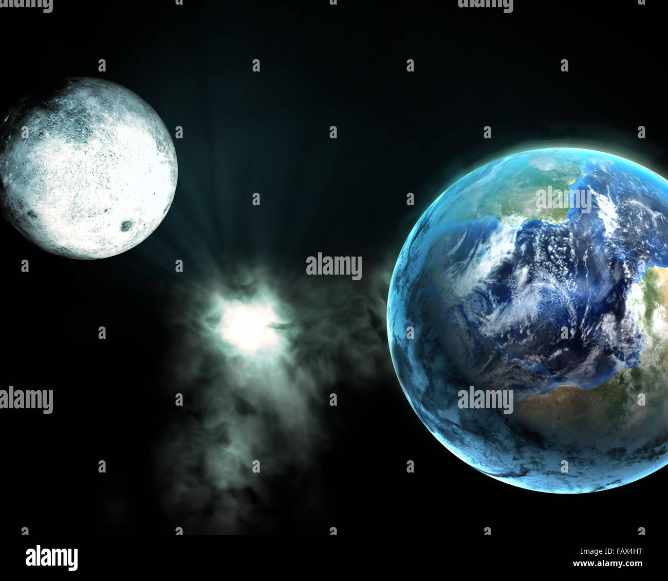 Earth and galaxy, Elements of this image are furnished by NASA Stock ...