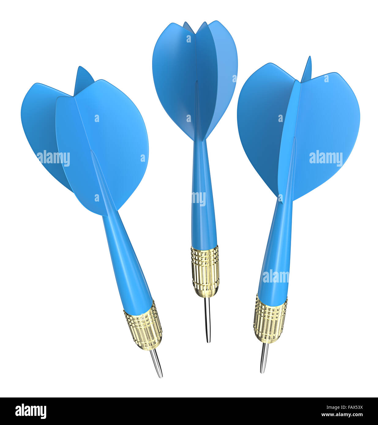 Classic Blue Dart Arrows. Isolated on White Background Stock Photo - Alamy