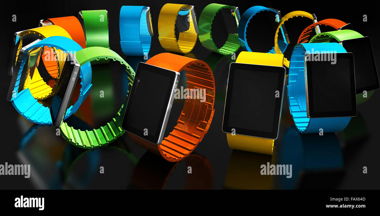 Smart watch. Creative business mobility and modern mobile wearable ...