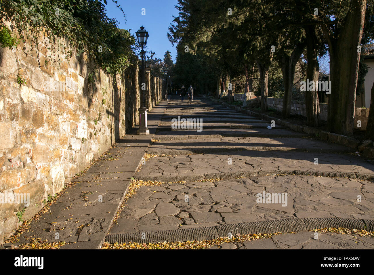 The broad steps on the way up to Piazzale Michelangelo in Florence ...