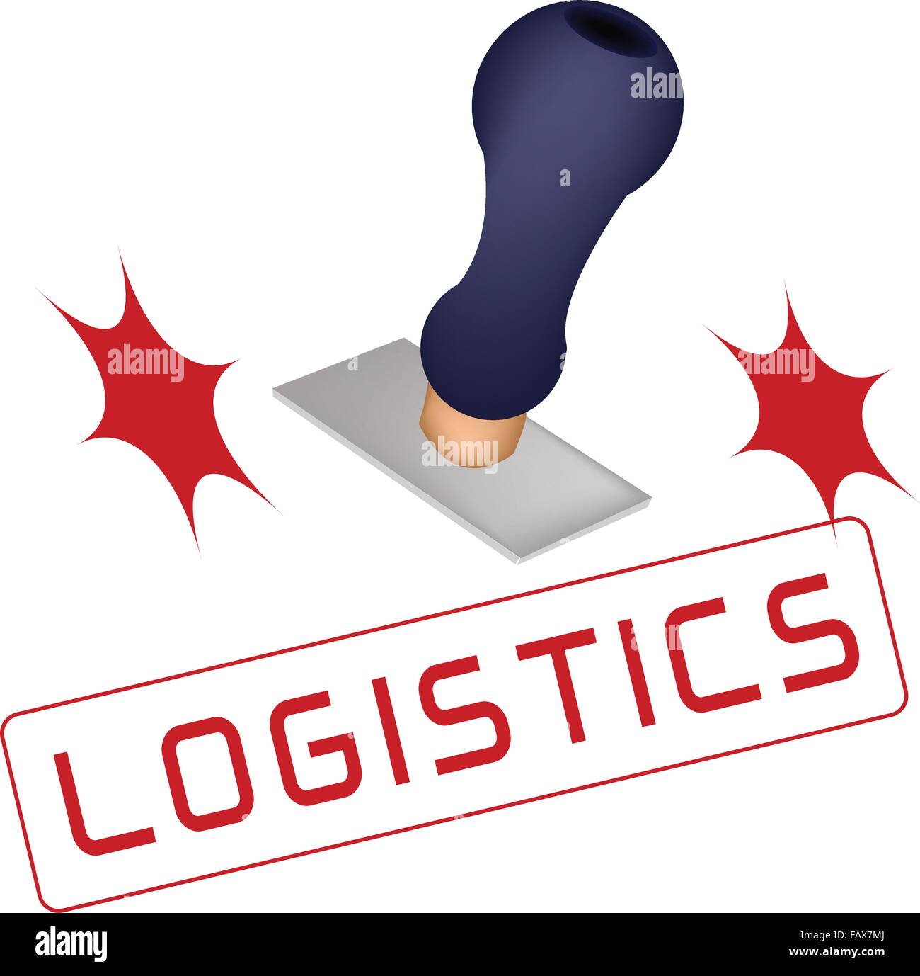 Handle Stamper Ready to Stamping "Logistics" on White Background Stock ...