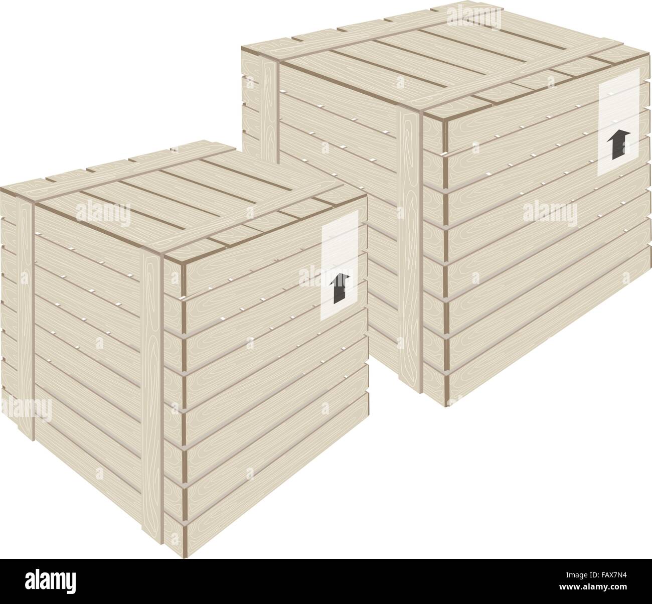 Illustration of Two Wooden Crate or Cargo Box for Shipping Heavy and ...