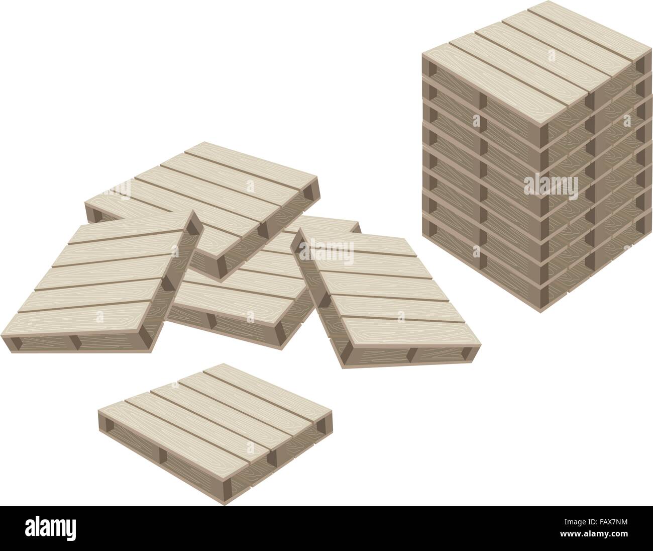 A Stack of Shipping Pallets Preparing for Storage and Transportation ...