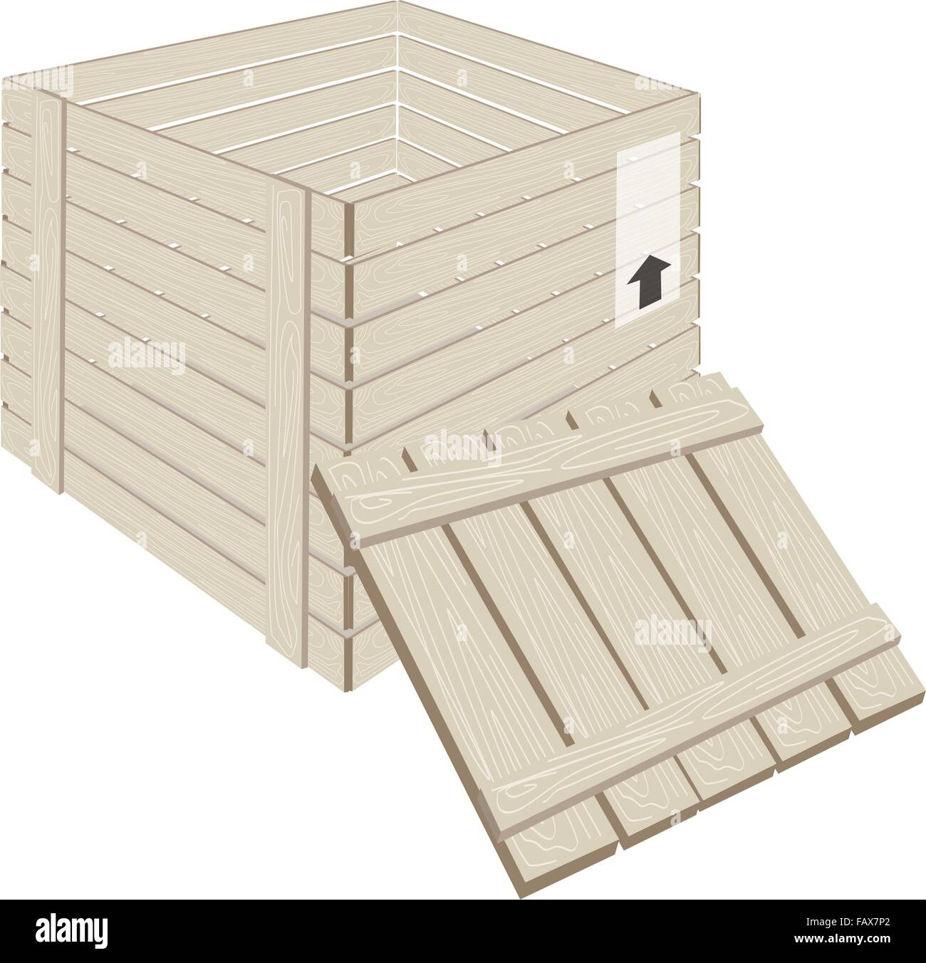 An Illustration Open Wooden Crate or Cargo Box for Shipping Heavy and ...