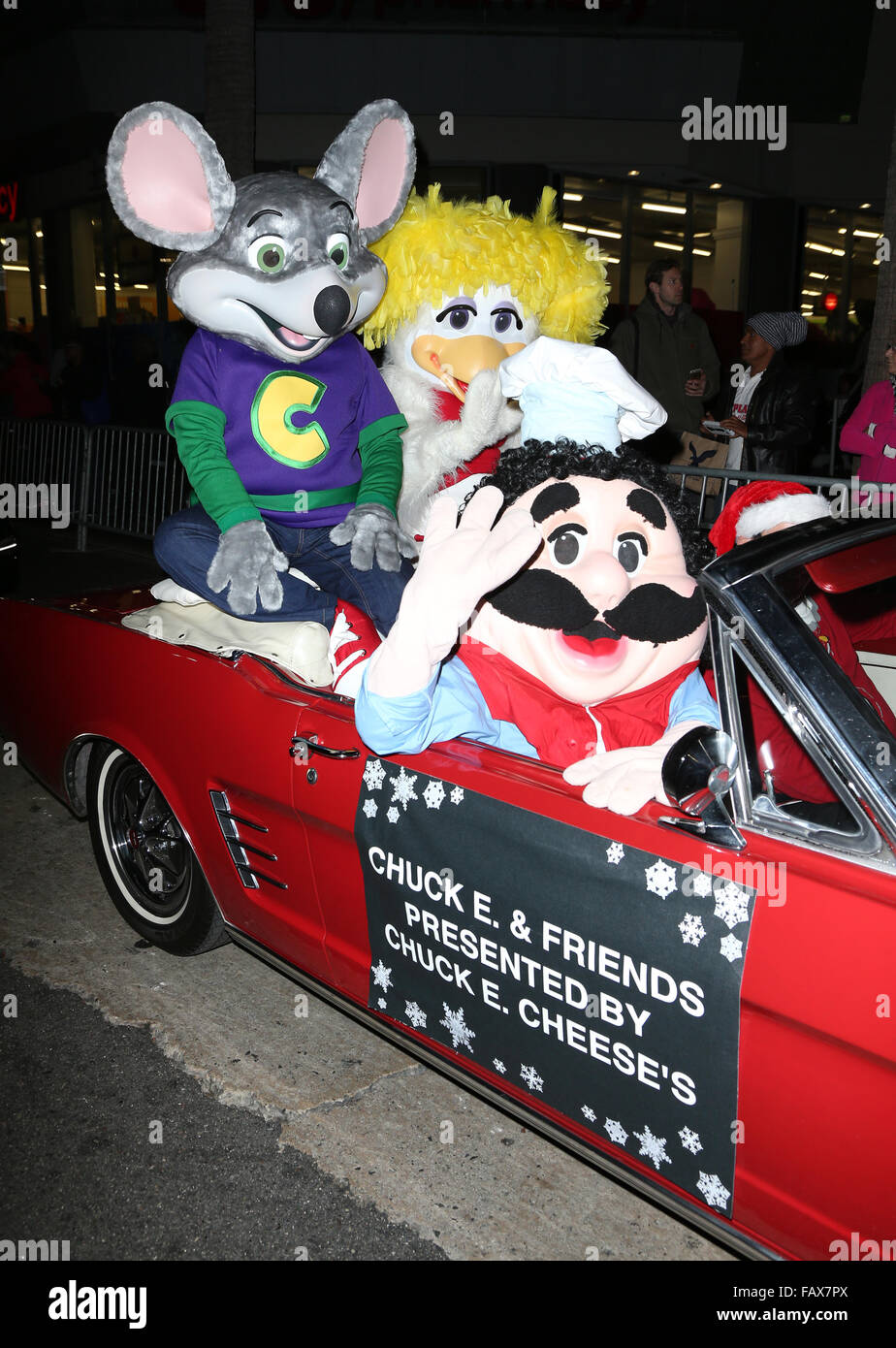 2015 Hollywood Christmas Parade Car shots Featuring: Chuck E. Cheese ...