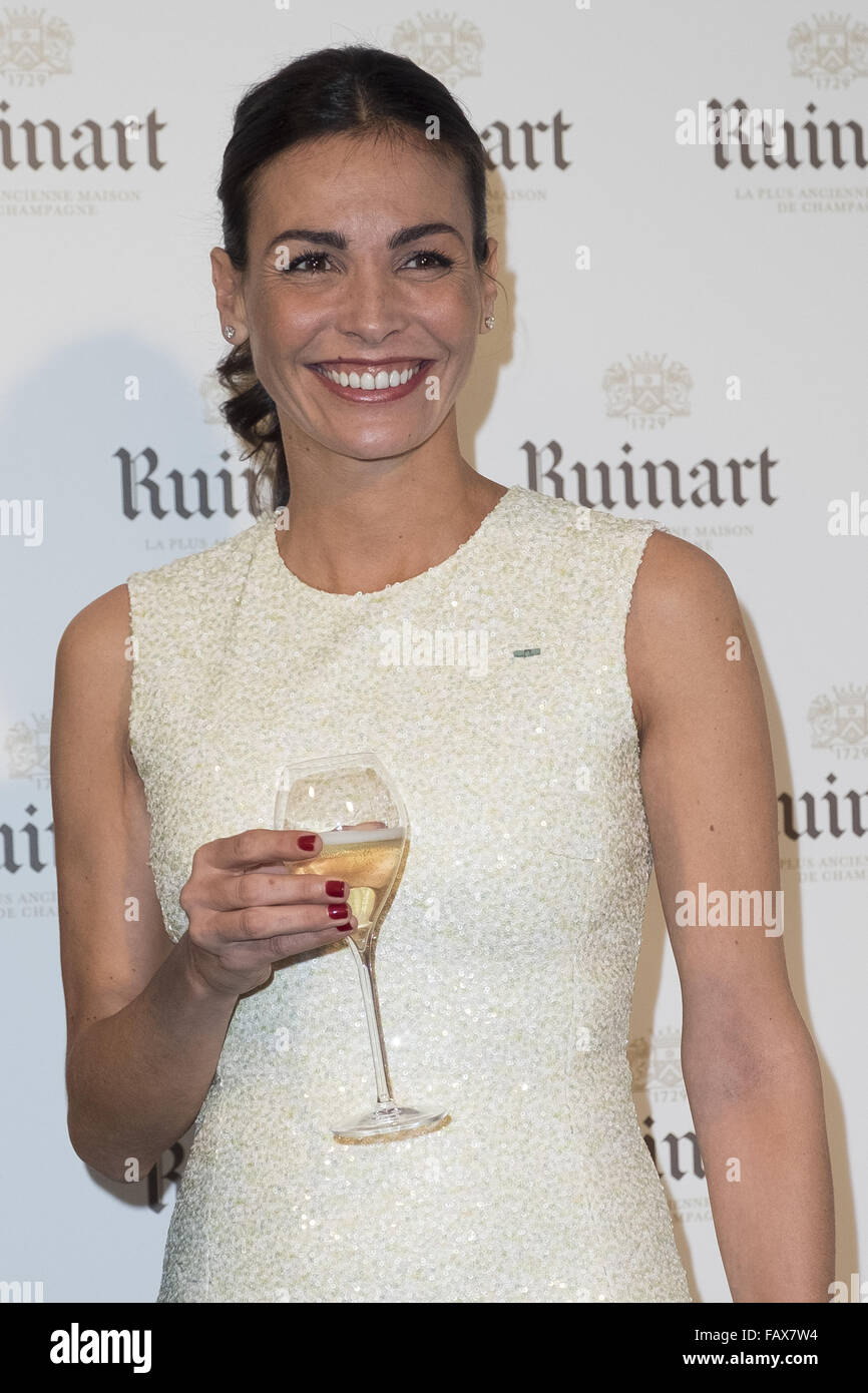 Model Ines Sastre 'Dom Ruinart Rose 2002' party photocall at Principe ...