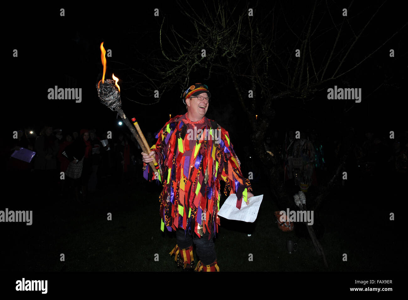 The Squire of the Sompting Village Morris conducts the Wassailing in an ...