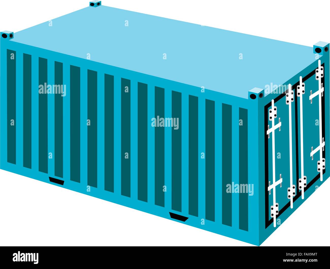 An Illustration Light Blue Cargo Container, Freight Container or ...