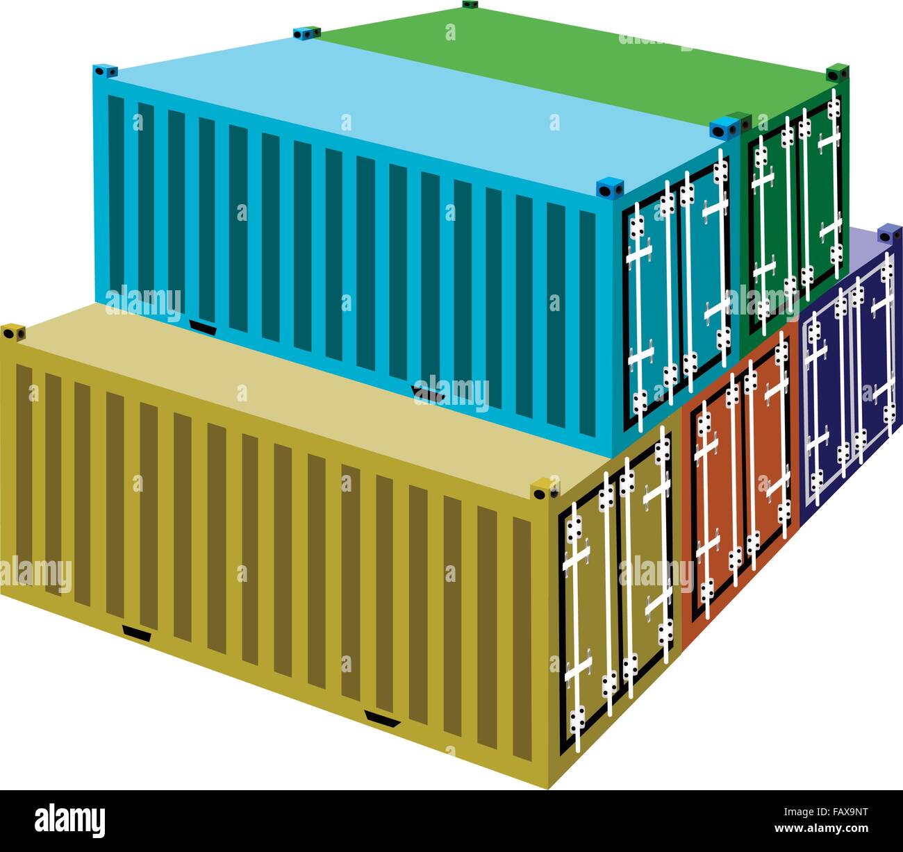 A Stack of Cargo Containers, Freight Containers or Shipping Containers ...