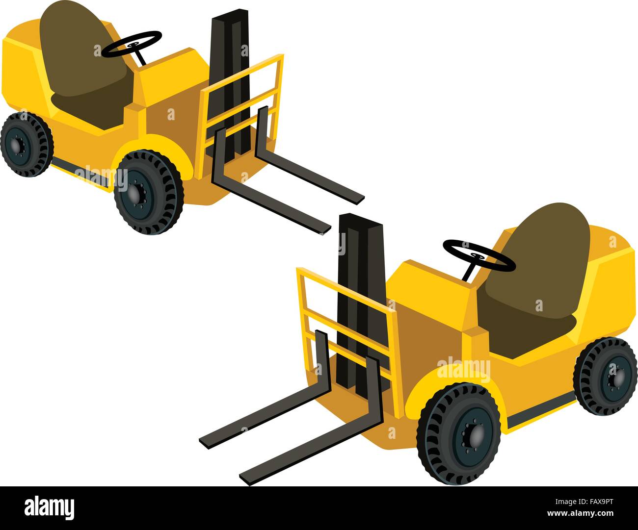 Illustration of Two Warehouse or Construction Forklift, Fork Heavy ...