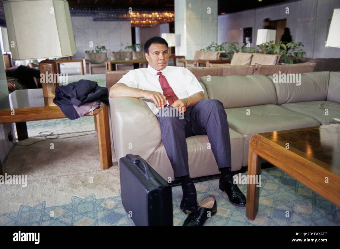 World heavyweight boxing champion Muhammad Ali at the Rashid Hotel in ...