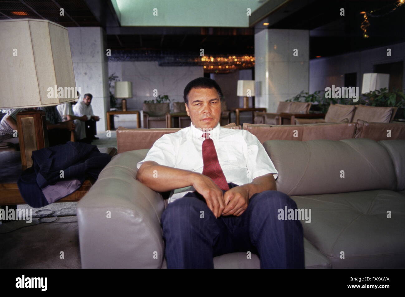 World heavyweight boxing champion Muhammad Ali at the Rashid Hotel in ...