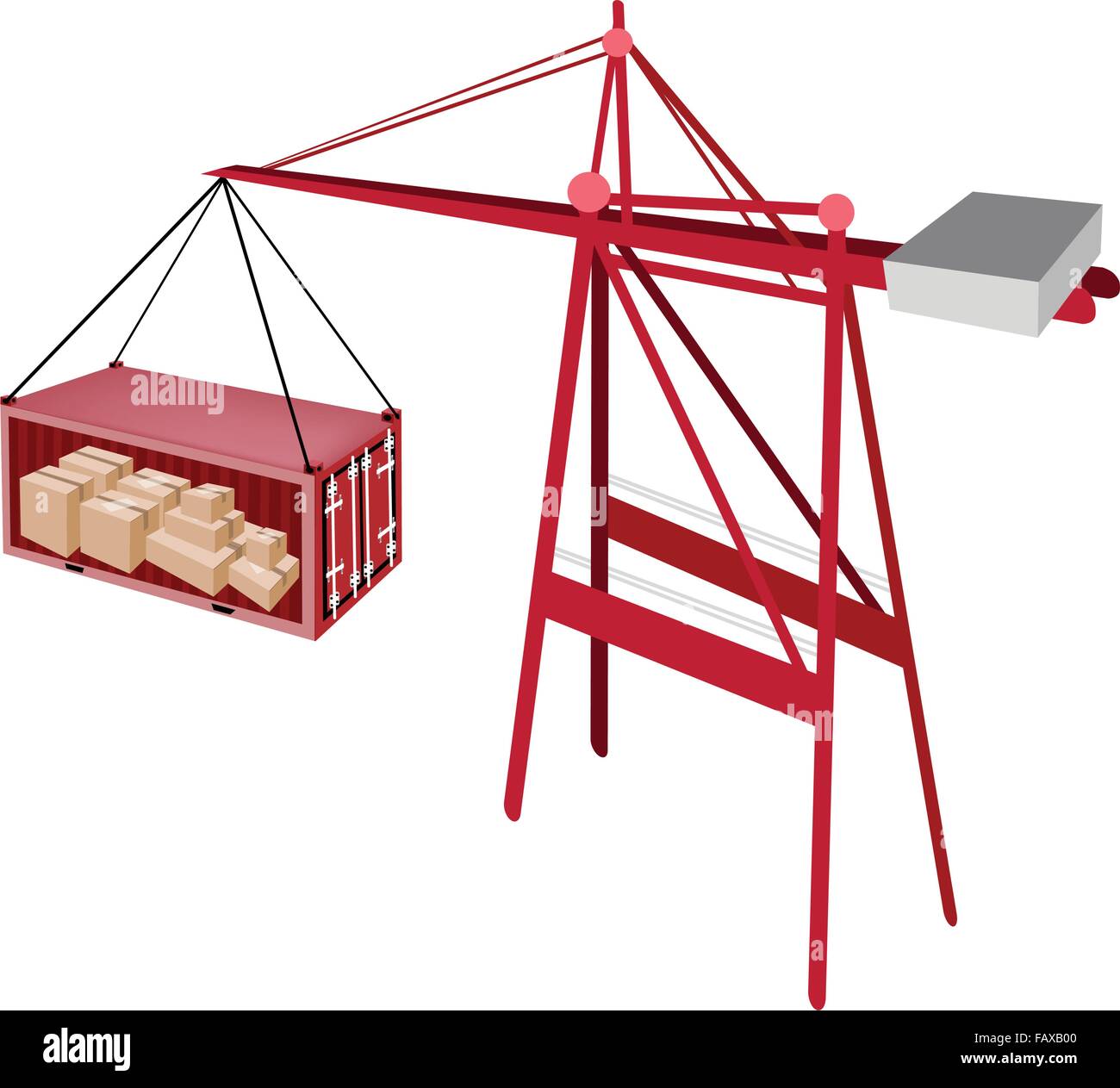 Container loading with a crane Stock Vector Images - Alamy