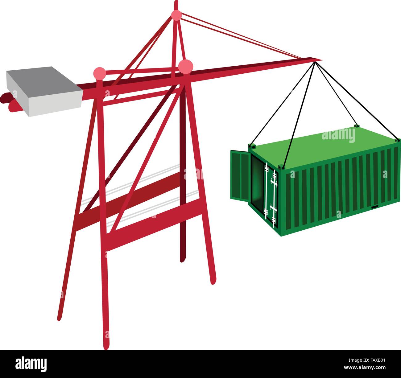 Mobile crane moving container ship Stock Vector Images - Alamy