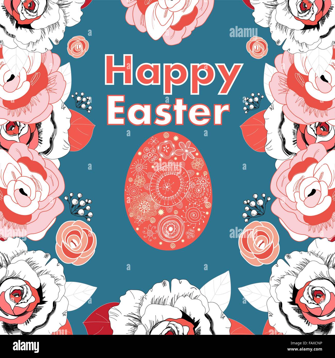 beautiful card with Easter on blue background Stock Vector Image & Art ...