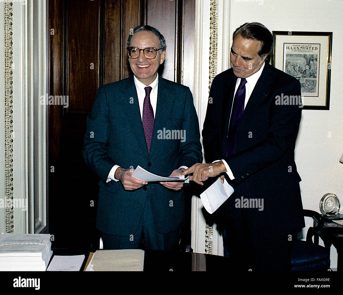 Washington, DC., USA, 27th October, 1990 Senators George Mitchell and ...
