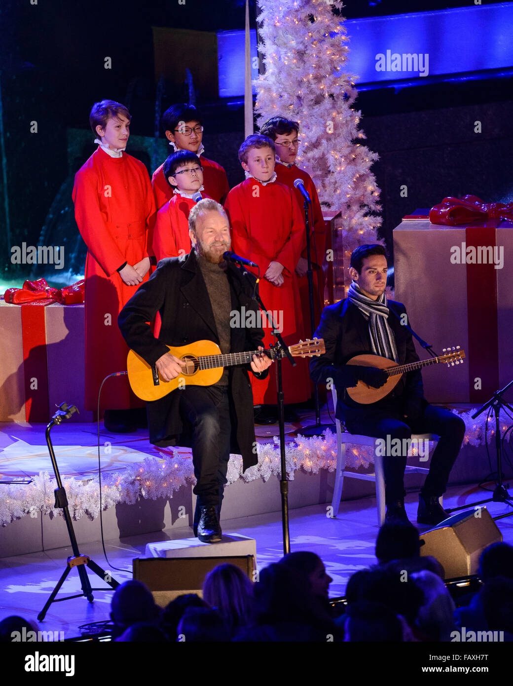 2015 Rockefeller Center Tree Lighting in New York City Featuring: Sting ...