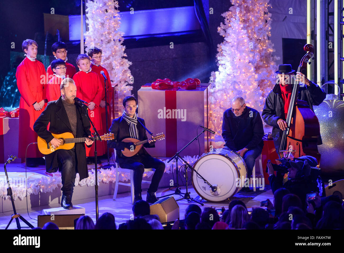 2015 Rockefeller Center Tree Lighting in New York City Featuring: Sting ...