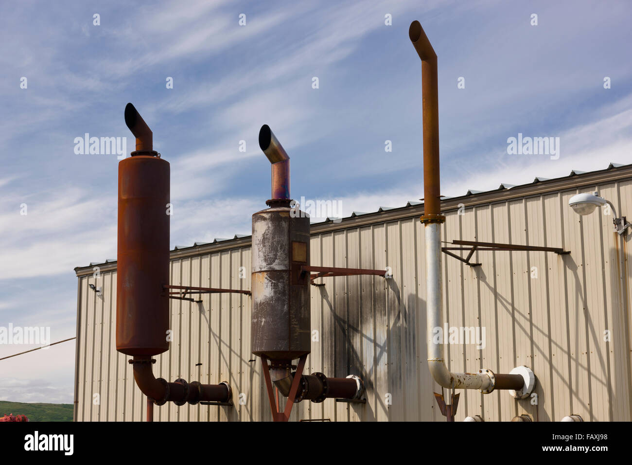 Exhaust vents on the outside of a large electrical power plant, Sand ...