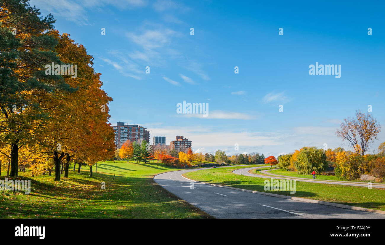 Ottawa along the riverside parkway - winding paved roads make for an ...