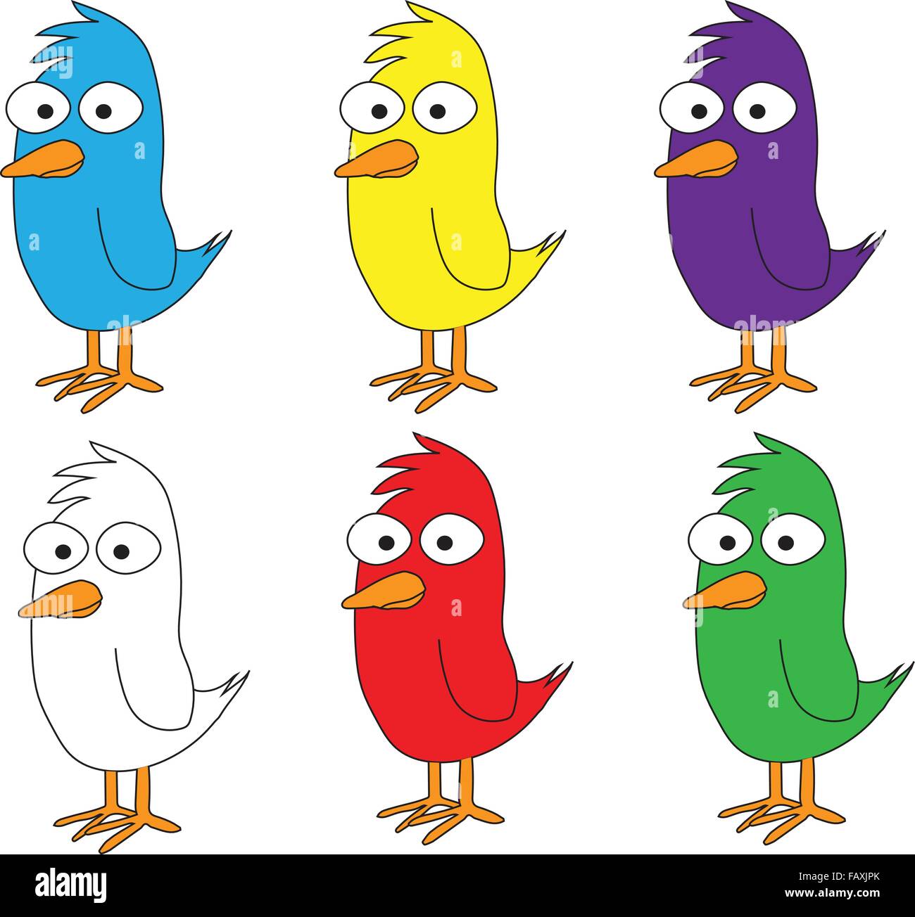 Colorful chicken illustrations on white background Stock Vector Image ...