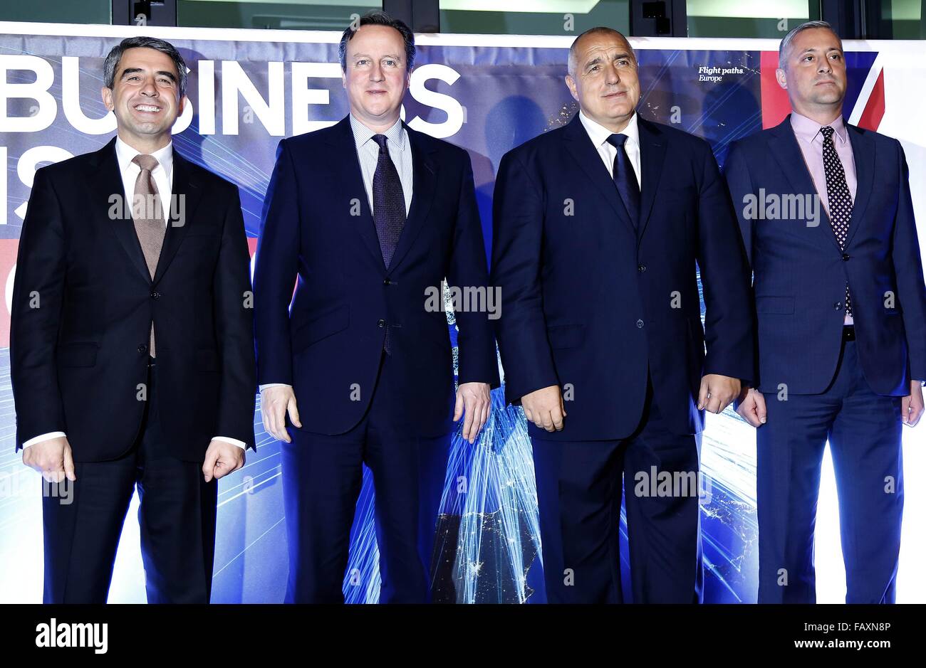 Prime minister David Cameron on an official visit to Bulgaria and meets ...