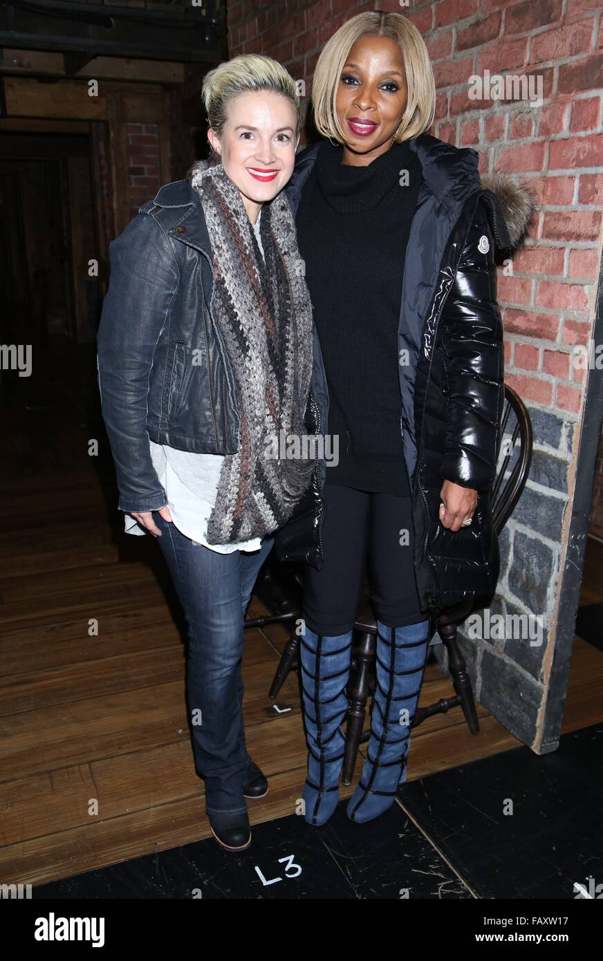 Mary J. Blige backstage at the Broadway musical Hamilton at the Richard ...