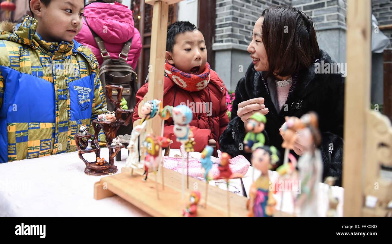 Changchun, China's Jilin Province. 2nd Jan, 2016. Dough modelling maker ...