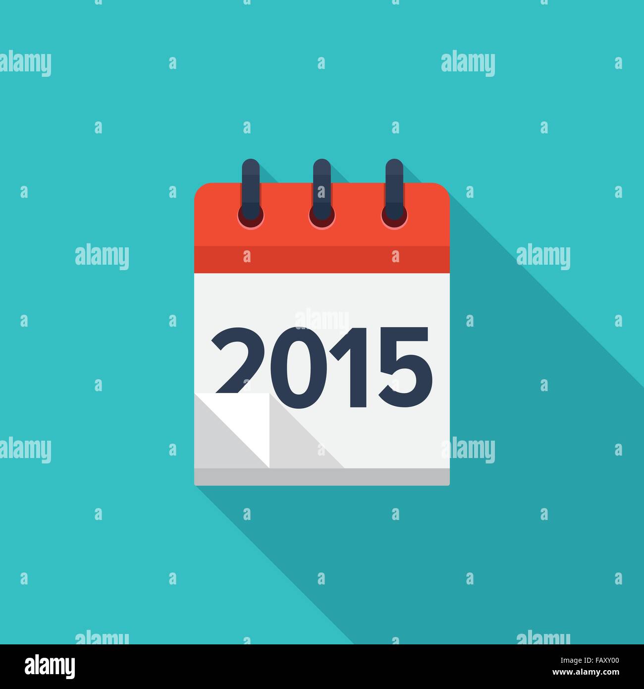 Flat calendar icon. Date and time background. New year. 2015 Stock ...