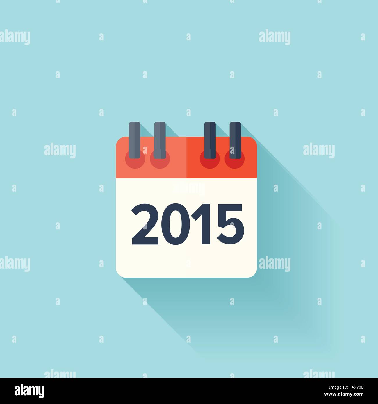 Flat calendar icon. Date and time background. New year. 2015 Stock Vector Image & Art - Alamy