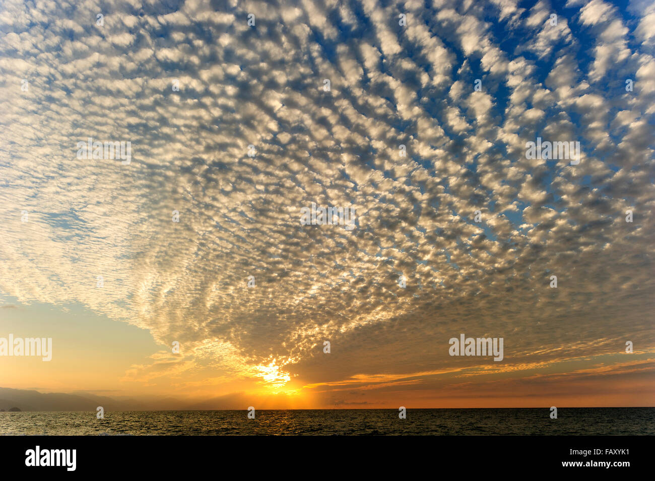 Clouds is a surreal cloudscape sky filled with patterned cumulus clouds ...