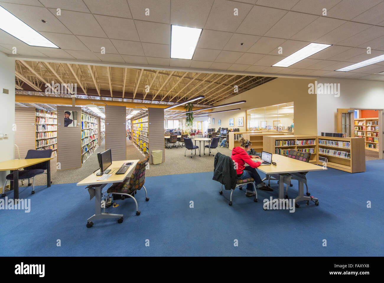 Interior view of the Inupiat Heritage Center Library, Barrow, North ...
