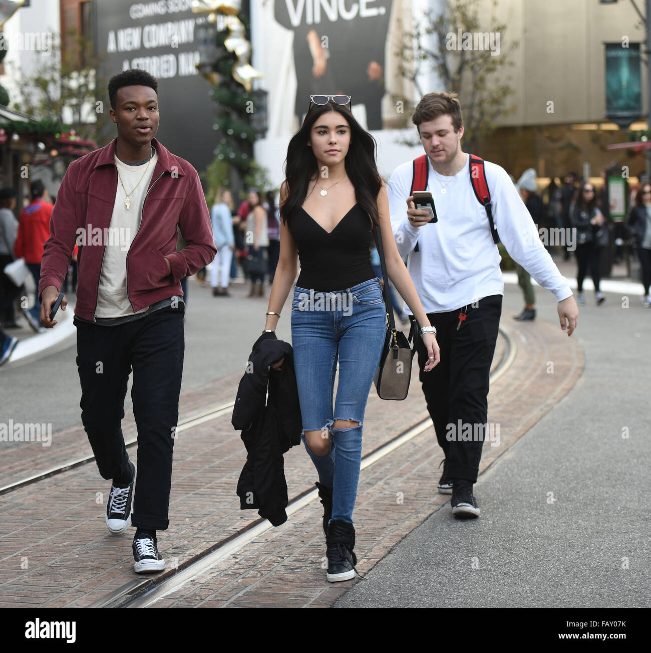 Madison Beer shops at The Grove with friends Featuring: Madison Beer ...