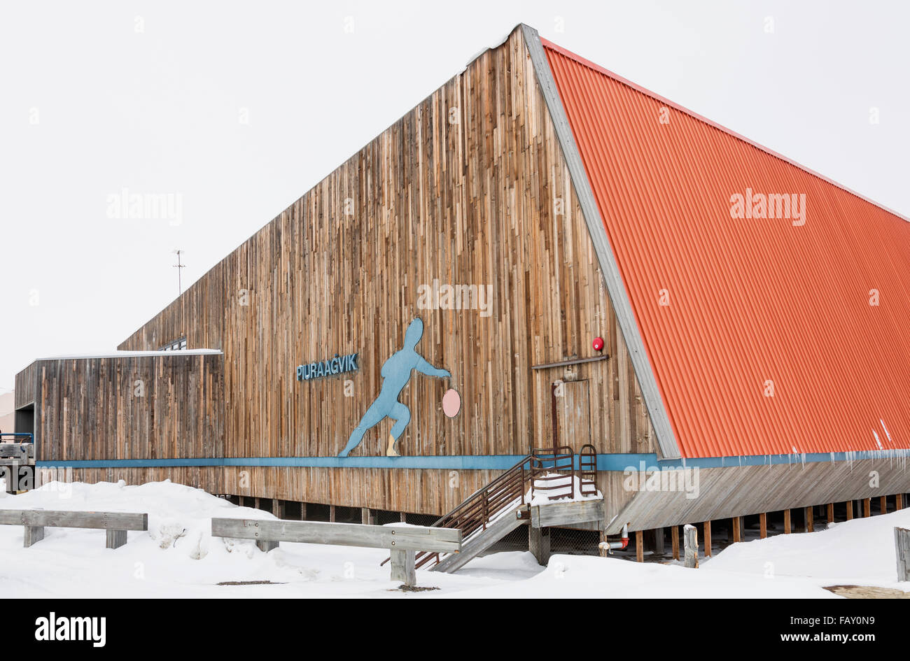 Exterior of the Piuraagvik Recreation Center, Barrow, North Slope ...