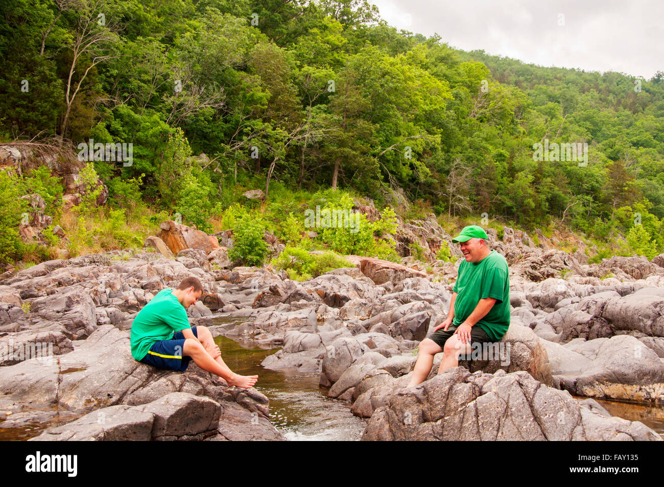 man and boy beautiful landscape Stock Photo - Alamy